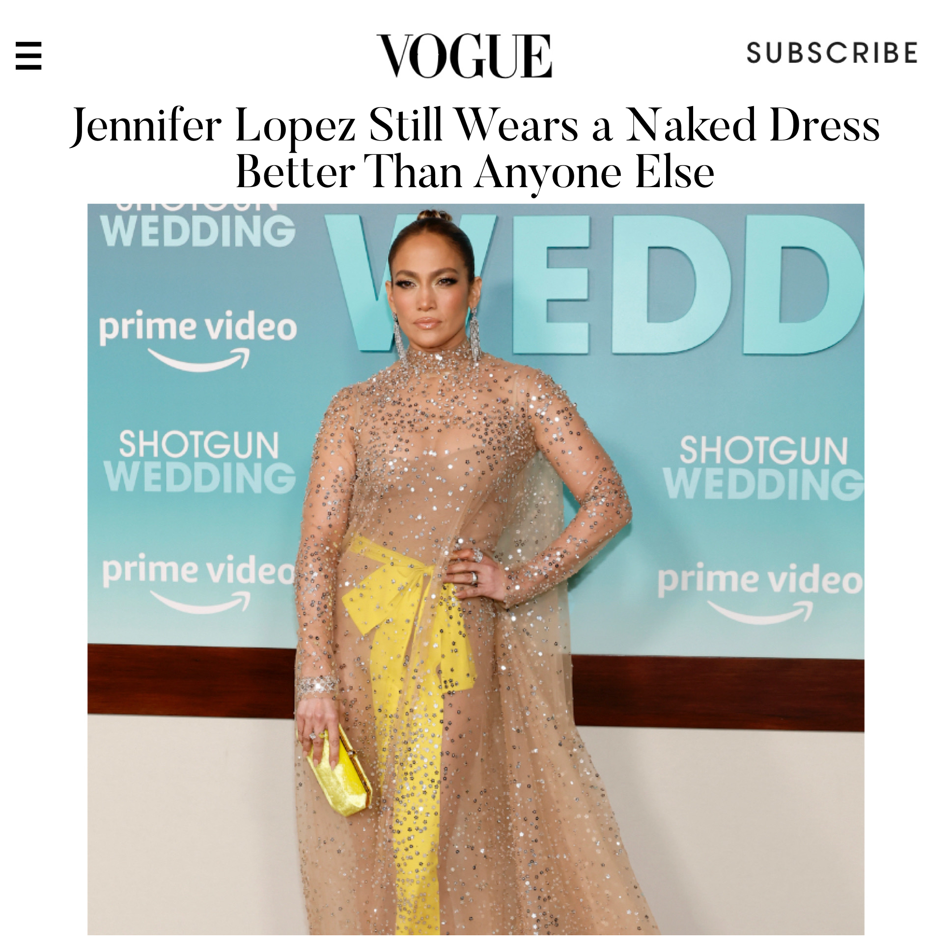 Jennifer Lopez pairs our Perry Clutch in Limoncello Crushed Velvet wit