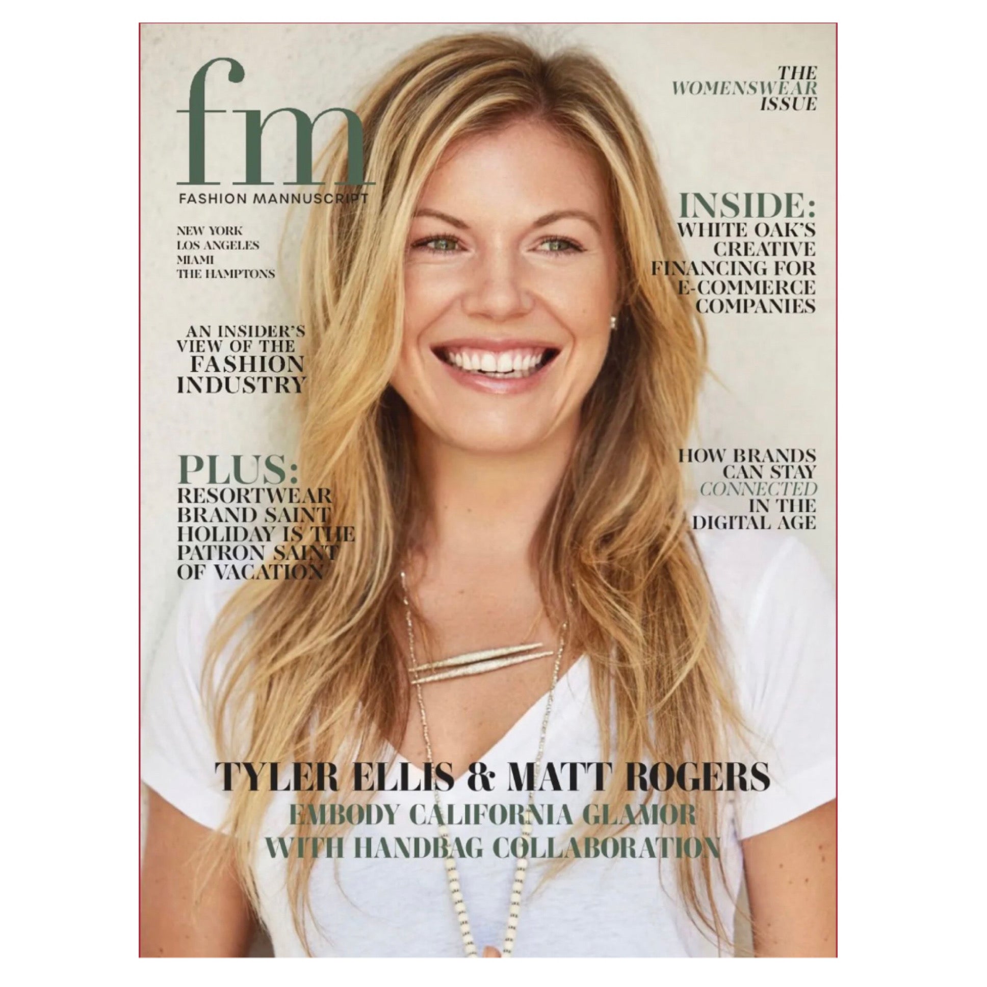 Fashion Mannuscript Magazine features Tyler Ellis as the cover story f