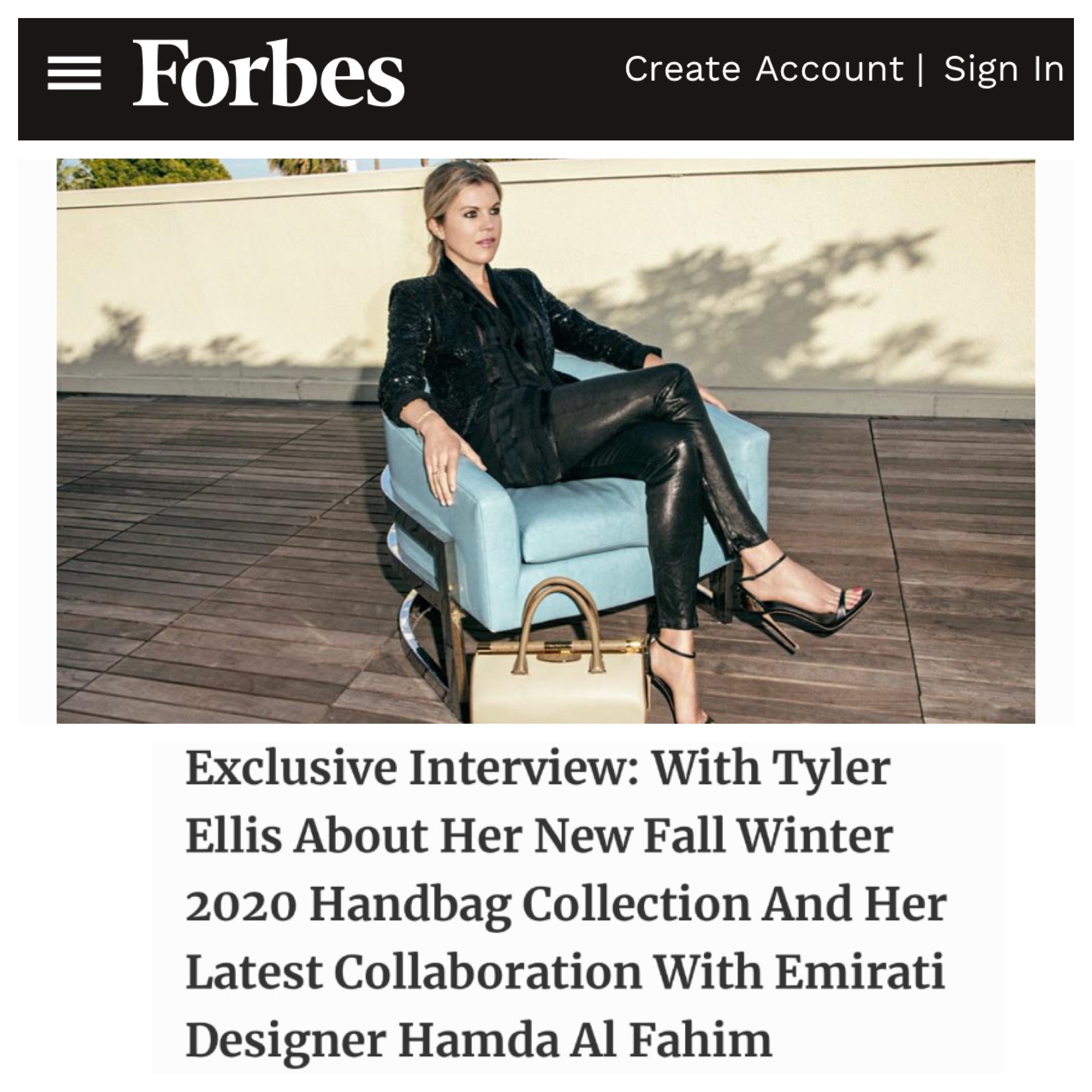 Forbes does an exclusive in-depth interview with Tyler Ellis