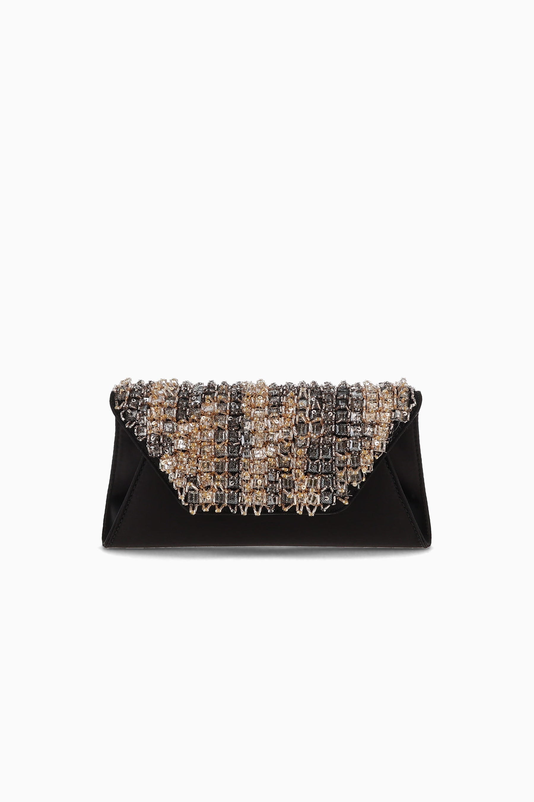Luxury Black East-West Designer Evening Satin Clutch Bag | Tyler Ellis ...