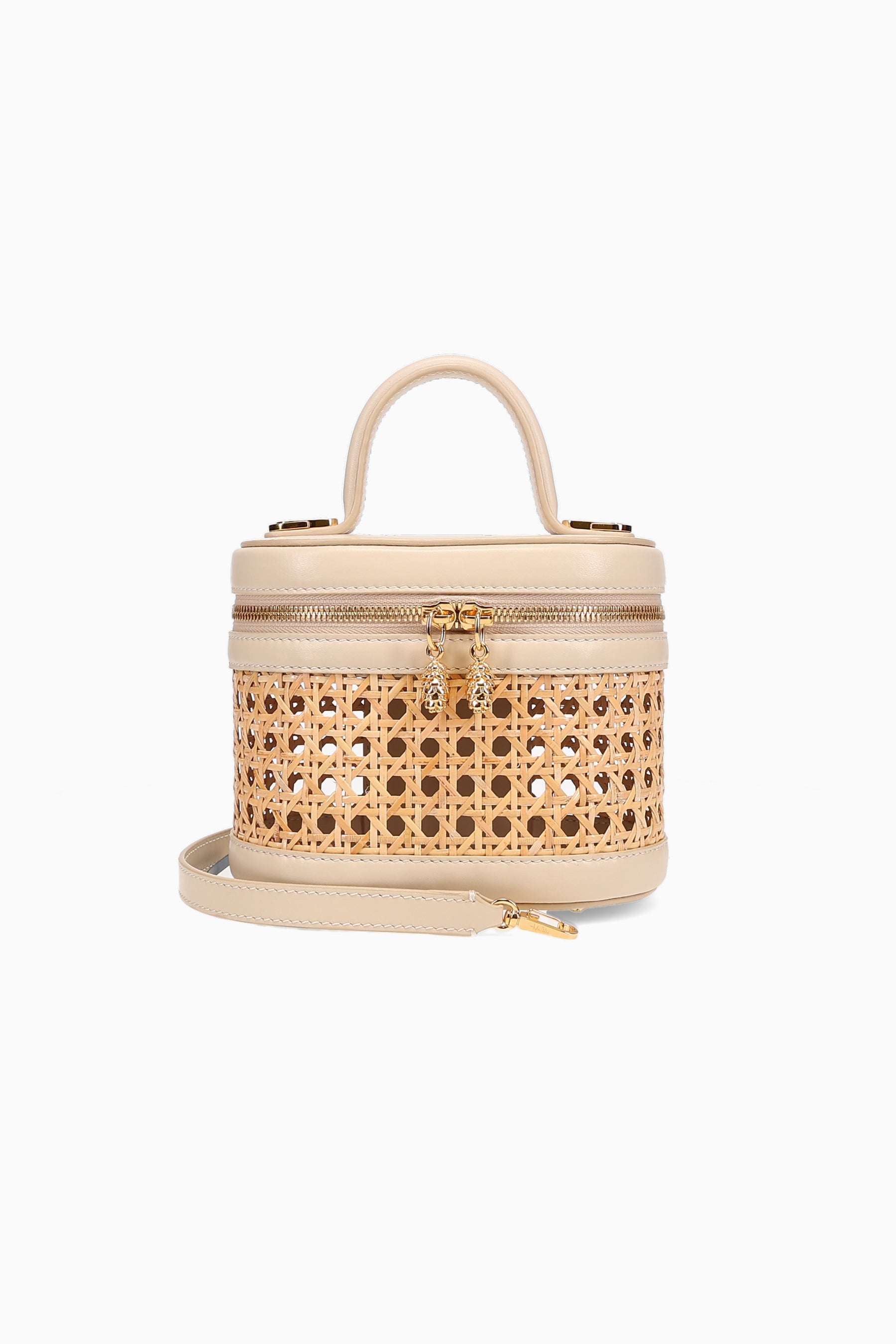 Luxury Cream Wicker and Leather Designer Crossbody Bag | Tyler Ellis