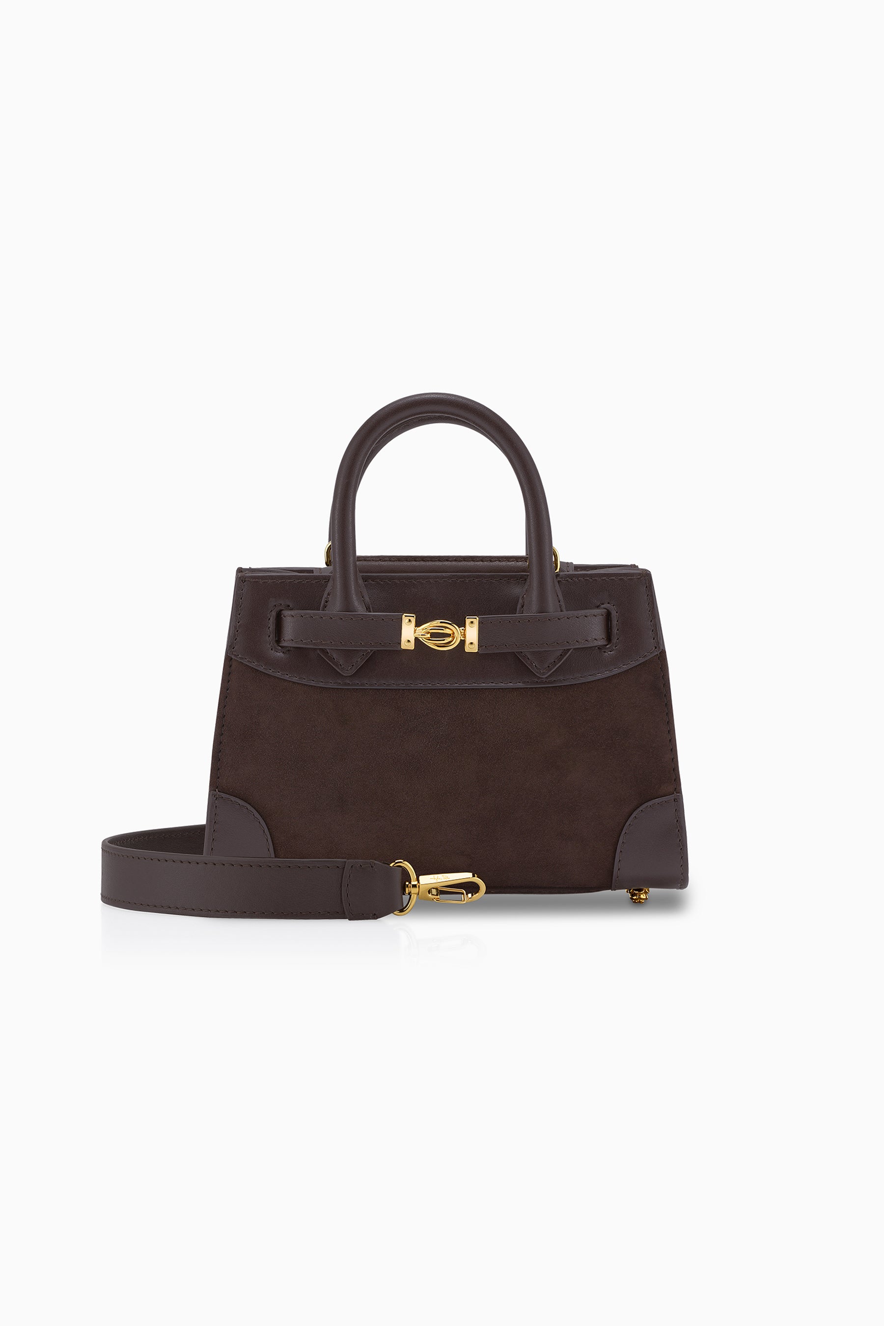 Dark Chocolate Brown Designer 'Stella' Handbag Suede - Tyler Ellis